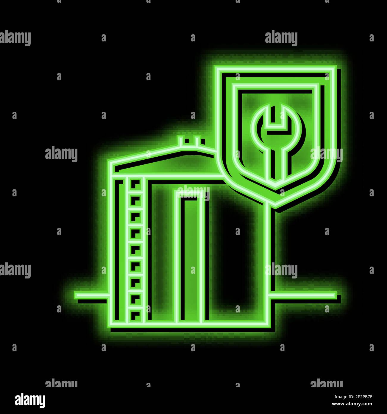 installation of storage tank neon glow icon illustration Stock Vector ...