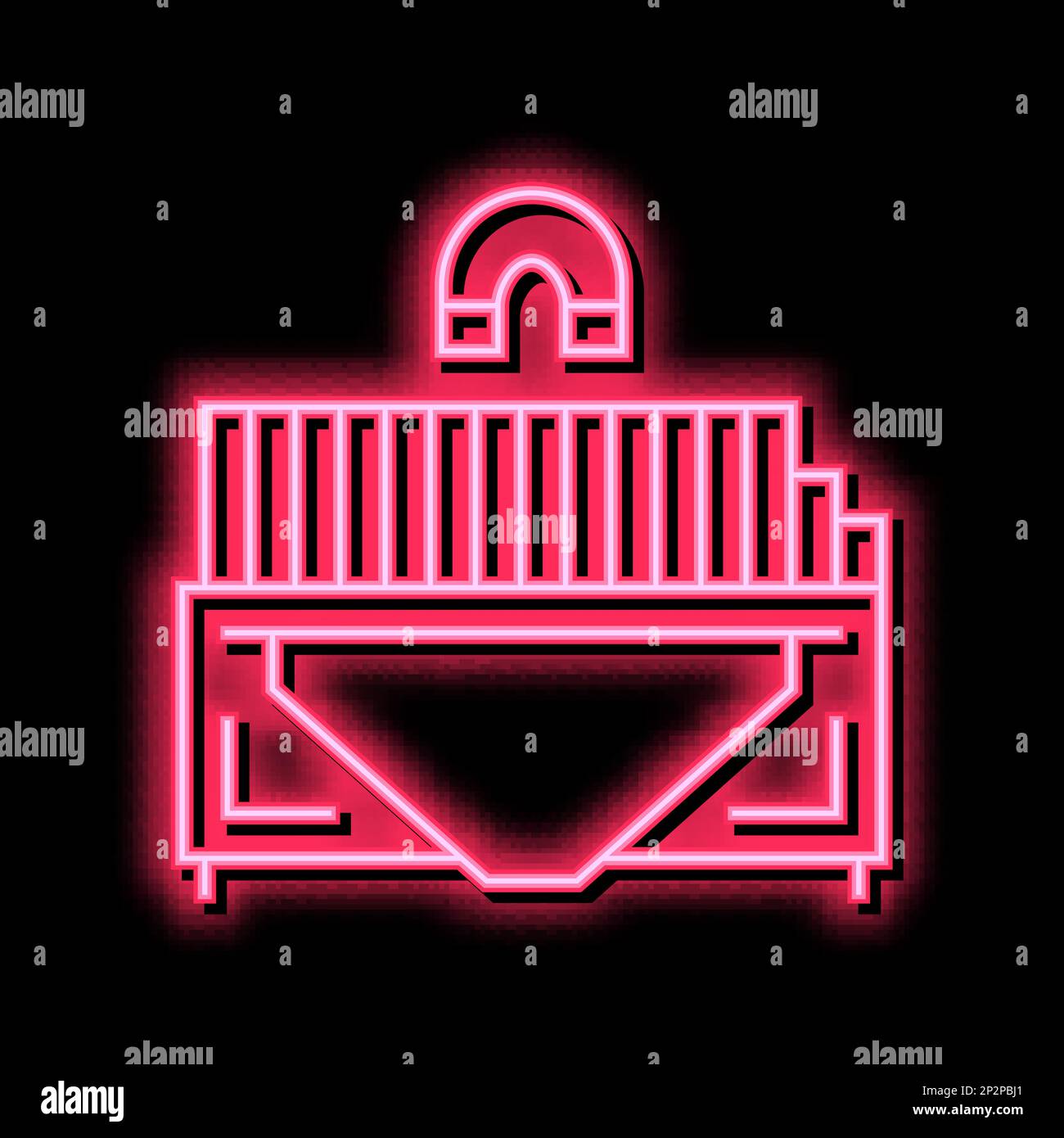 sorting metal garbage machine color icon vector illustration Stock ...