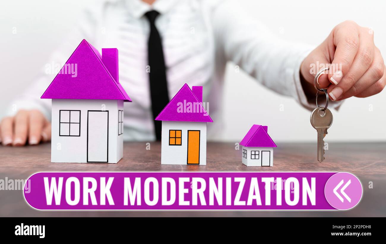 Inspiration showing sign Work Modernization. Concept meaning changing ...