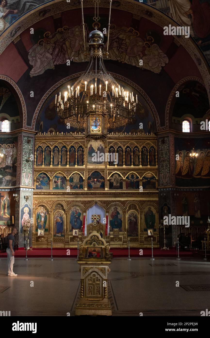 Inside the Holy Trinity Cathedral in Sibiu, Romania Stock Photo - Alamy