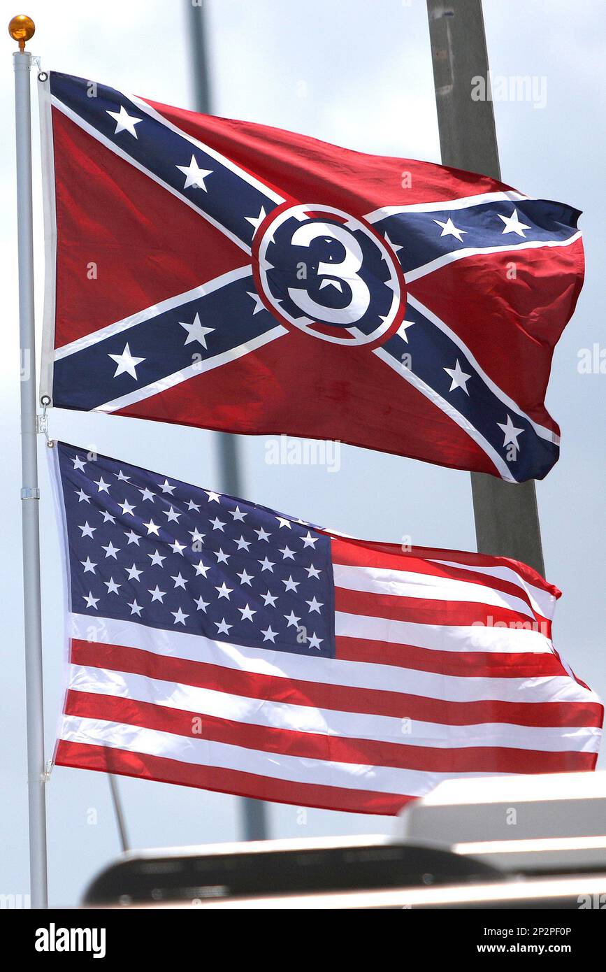 Confederate flags fly in the infield prior to the 57th Annual NASCAR ...