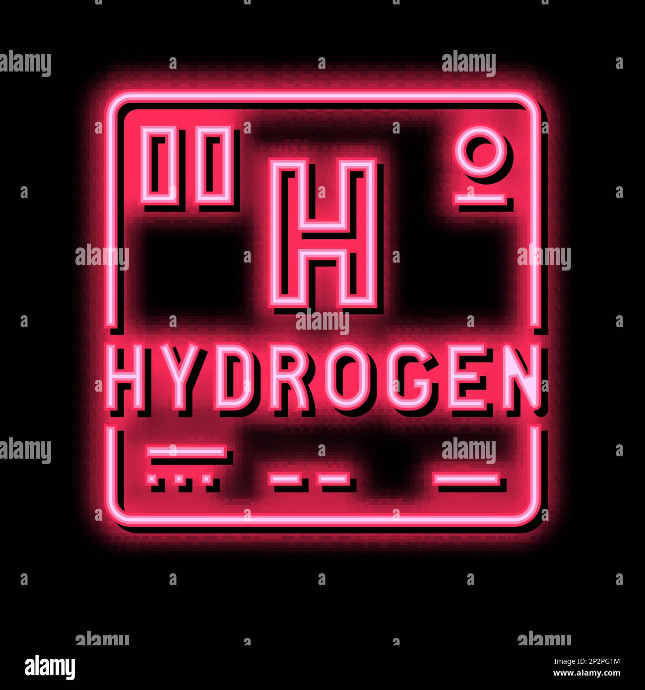periodic table element hydrogen neon glow icon illustration Stock ...