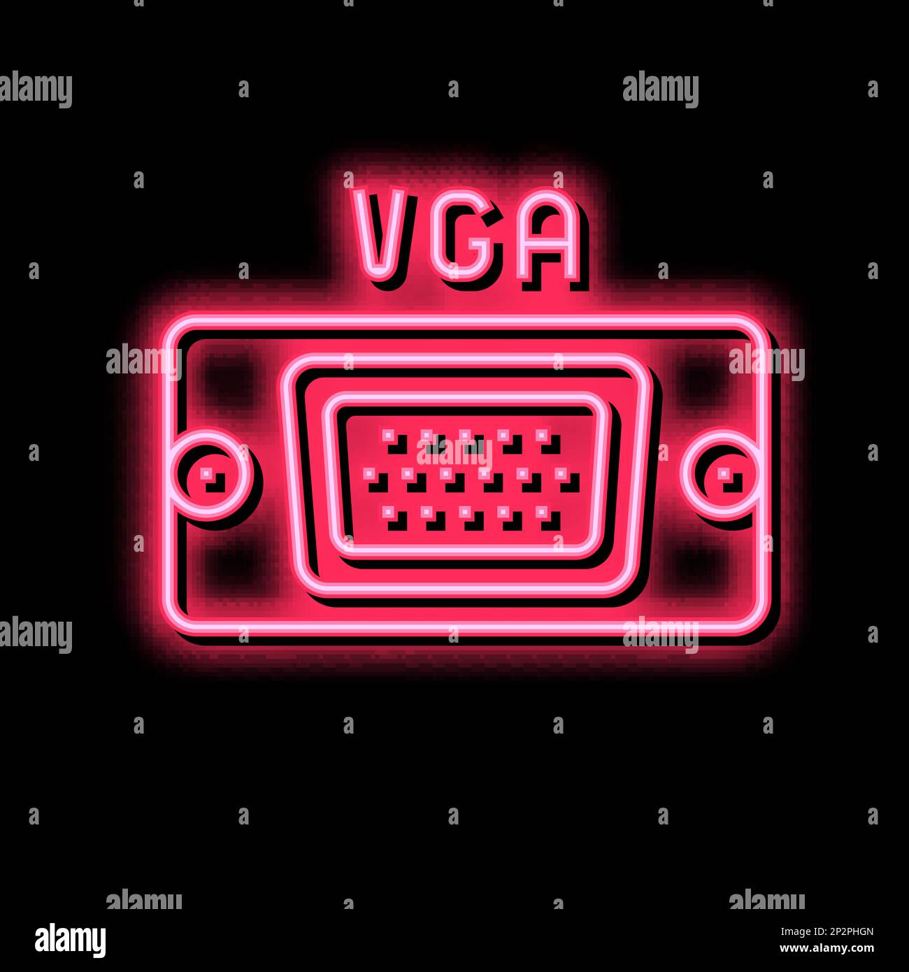 vga computer port neon glow icon illustration Stock Vector Image & Art ...