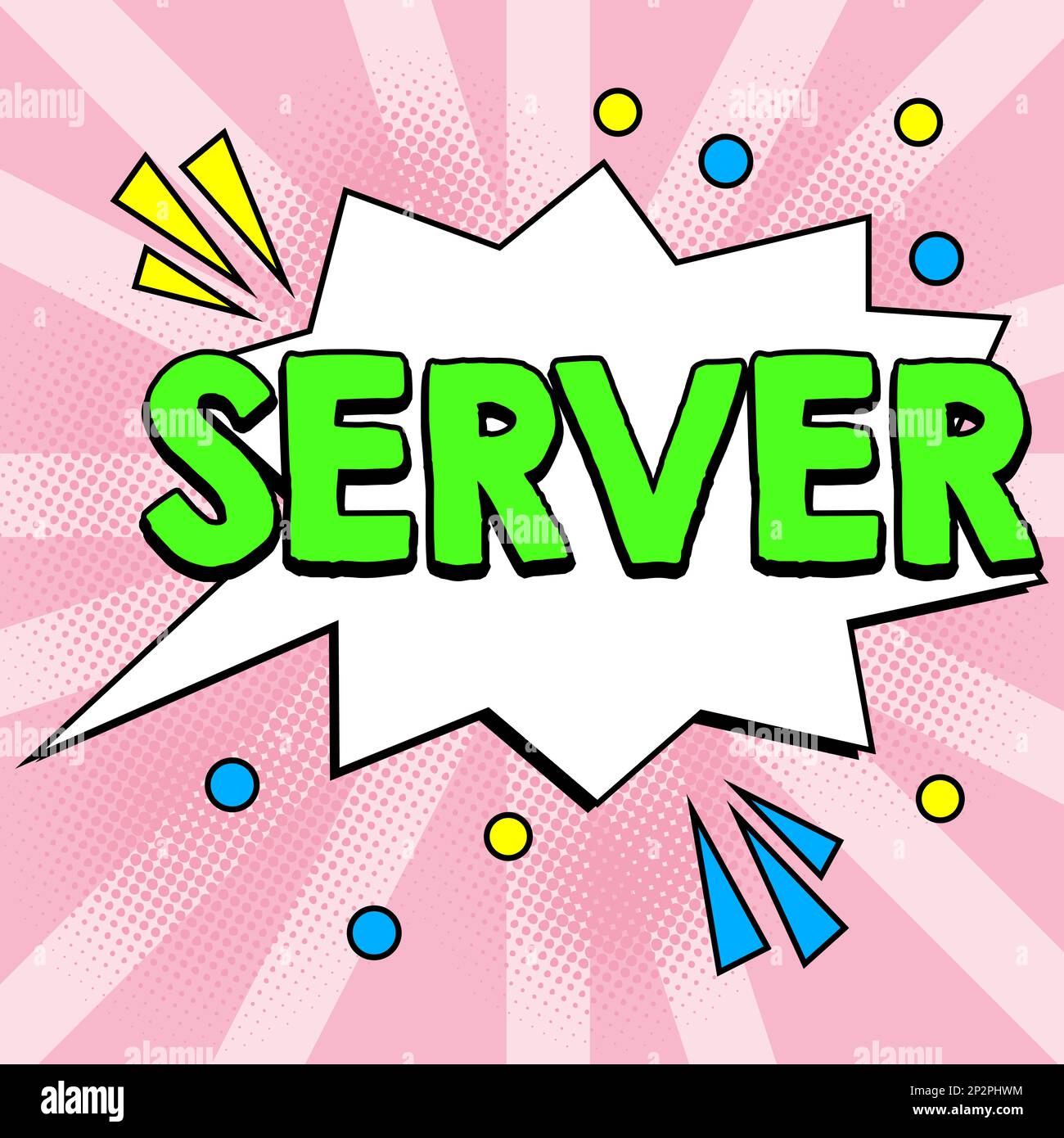 Hand writing sign Server. Internet Concept computer program which manages access centralized ...