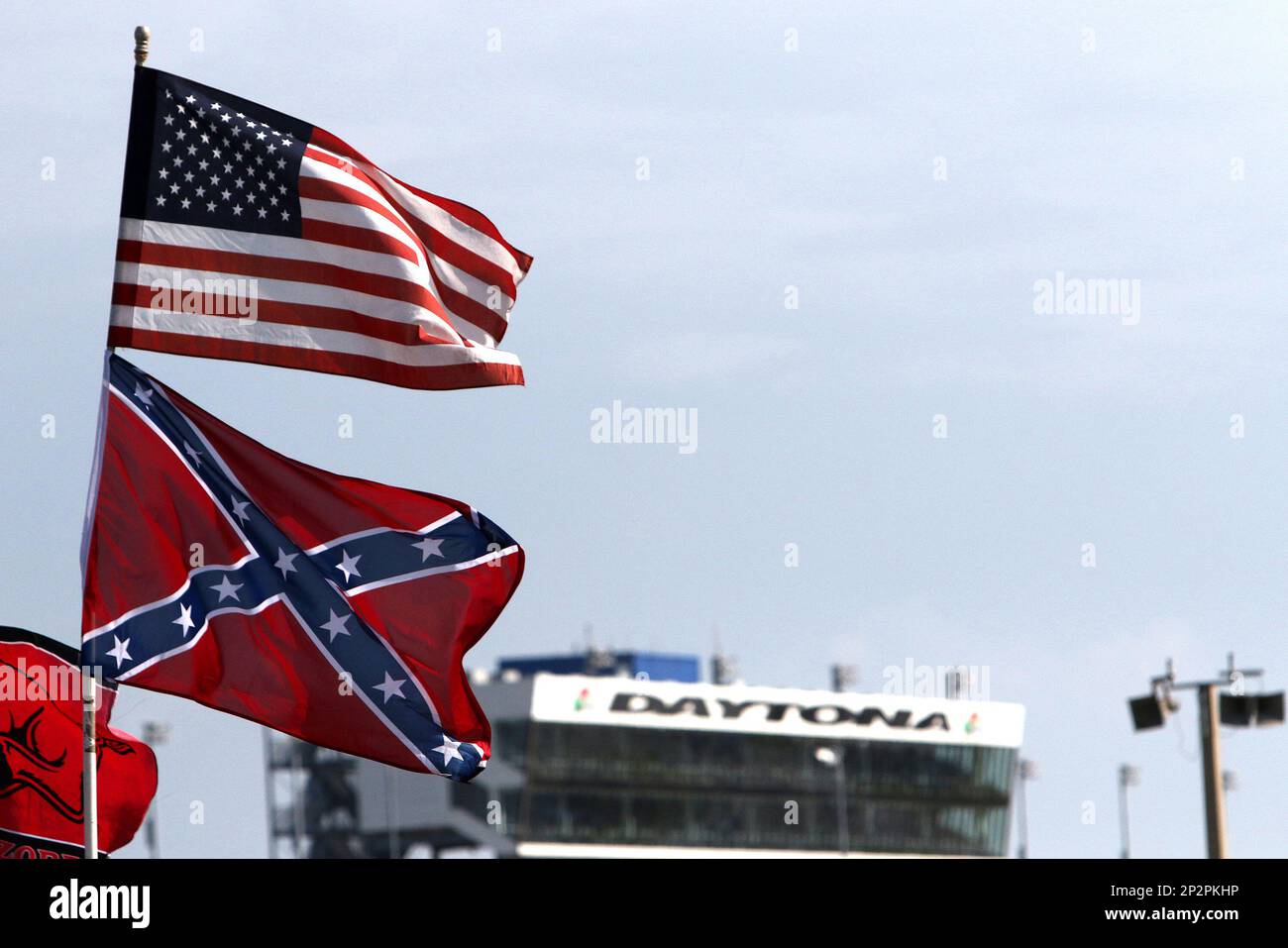 An American flag flies above a Confederate flag during the 57th Annual ...