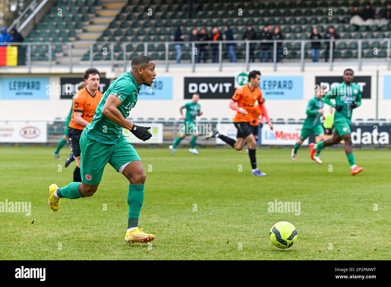 Yanick Aguemon (25) of Virton pictured during a soccer game between ...