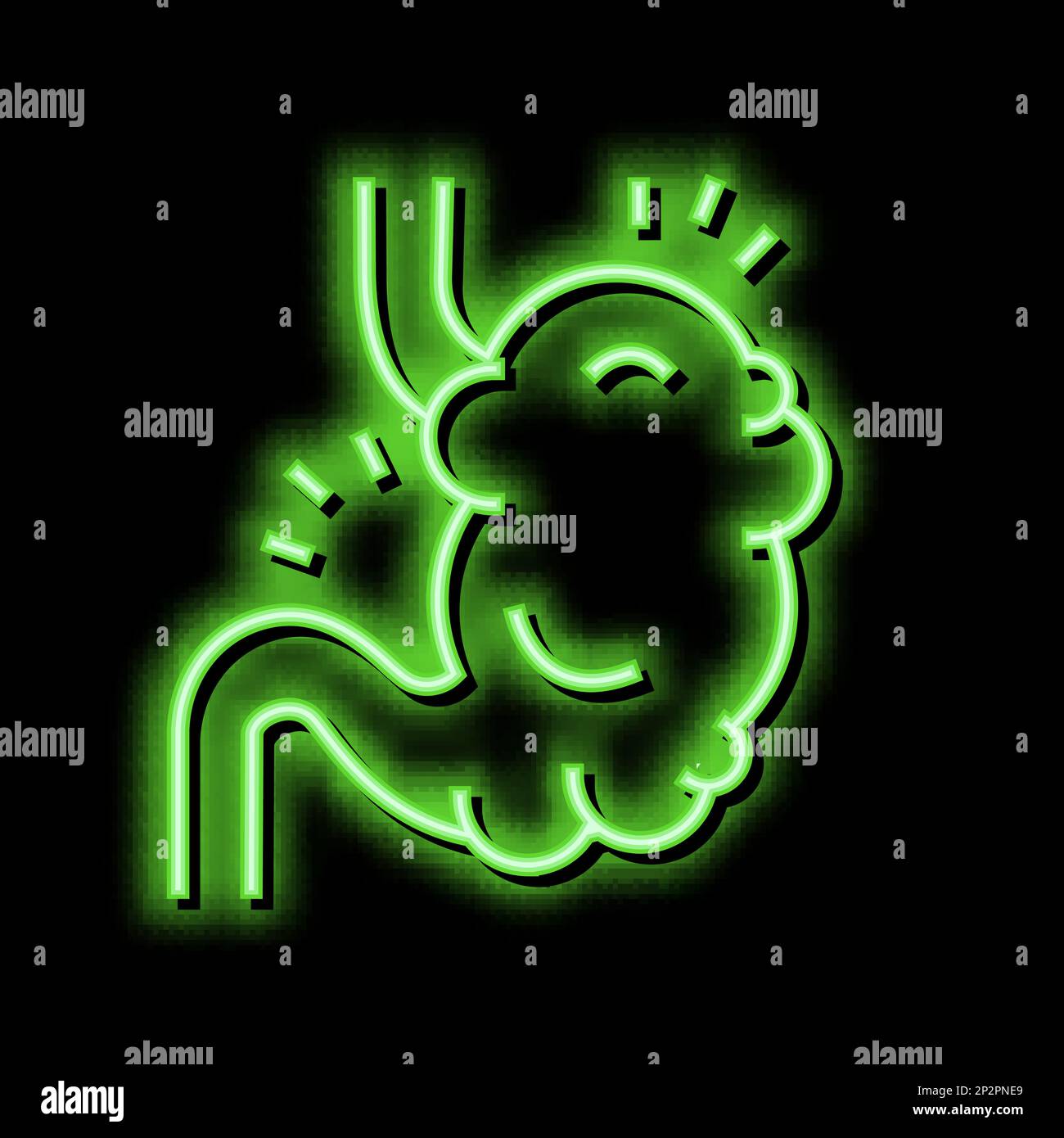 bloating digestion system neon glow icon illustration Stock Vector ...