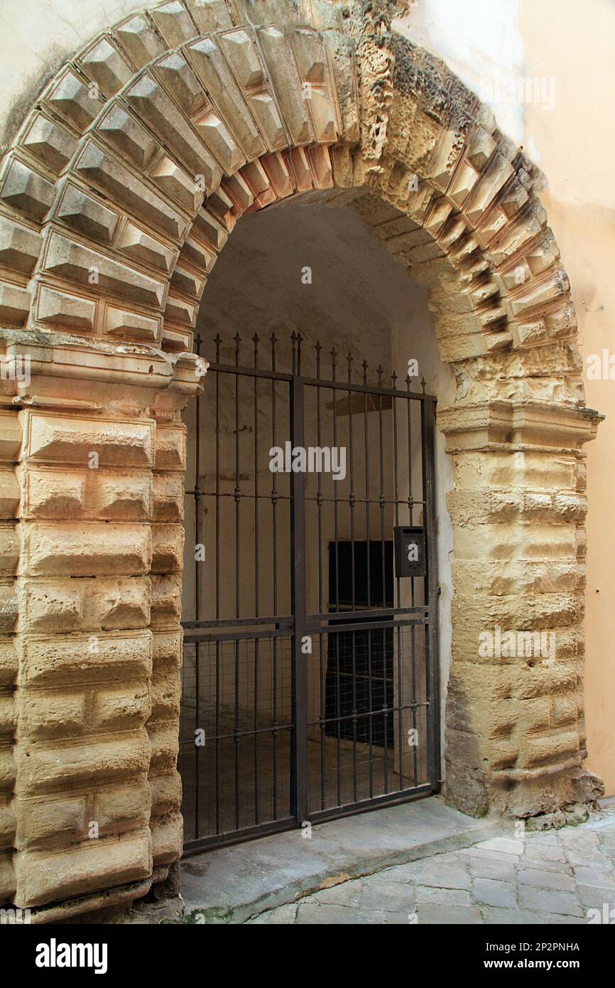 Beautiful portal of the 18th century Palazzo Papadia in Galatina, Italy ...