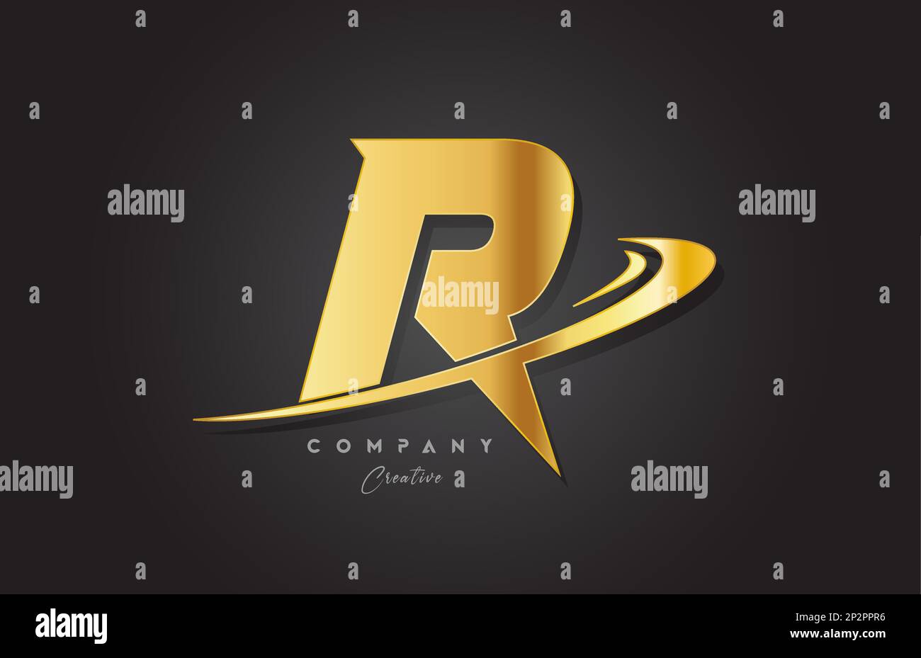 R golden alphabet letter logo icon design. Template for company and ...