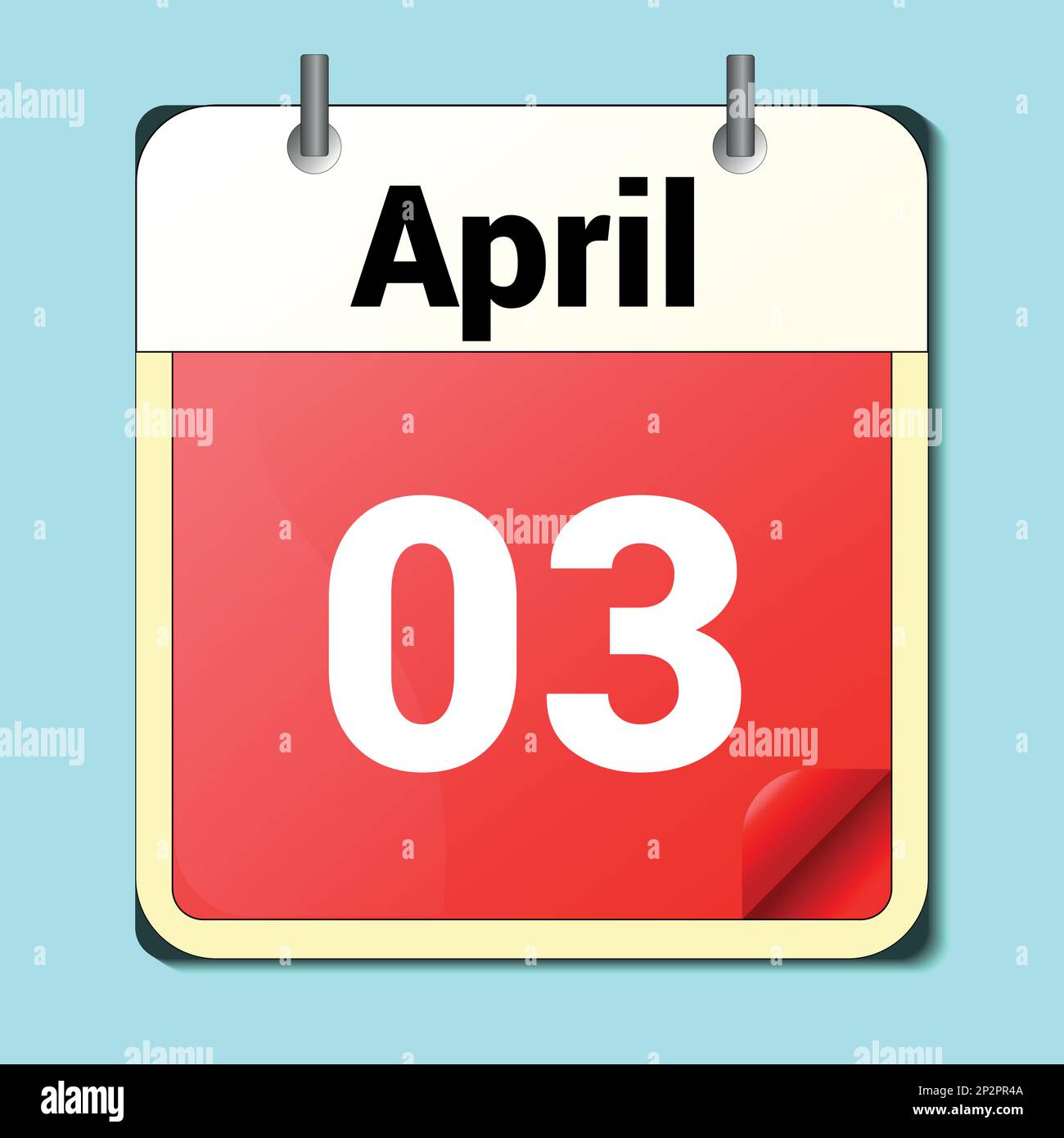 day on the calendar, vector image format, April 03 Stock Vector Image ...