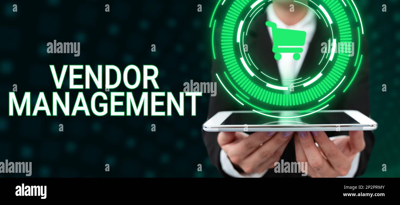Hand writing sign Vendor Management. Word for activities included in ...
