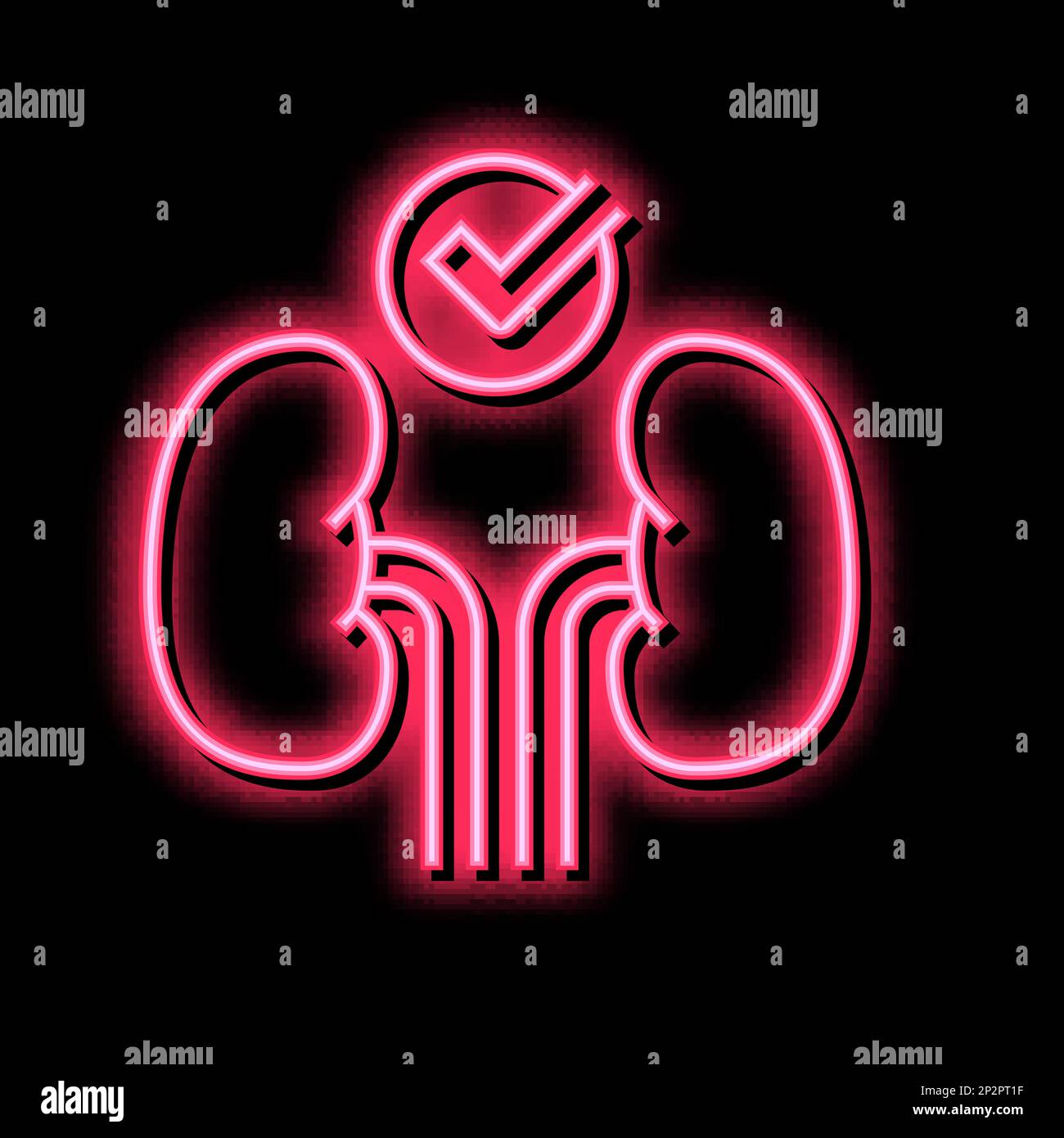 healthy kidneys neon glow icon illustration Stock Vector Image & Art ...