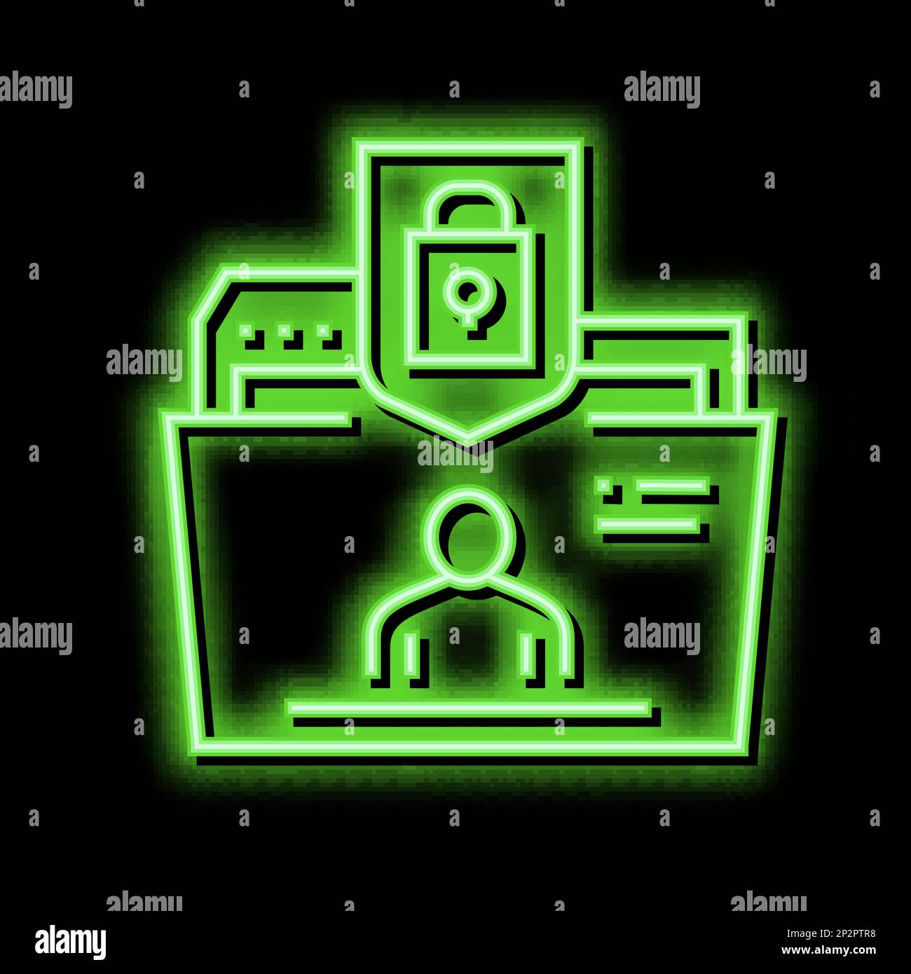 personal data file protect neon glow icon illustration Stock Vector ...