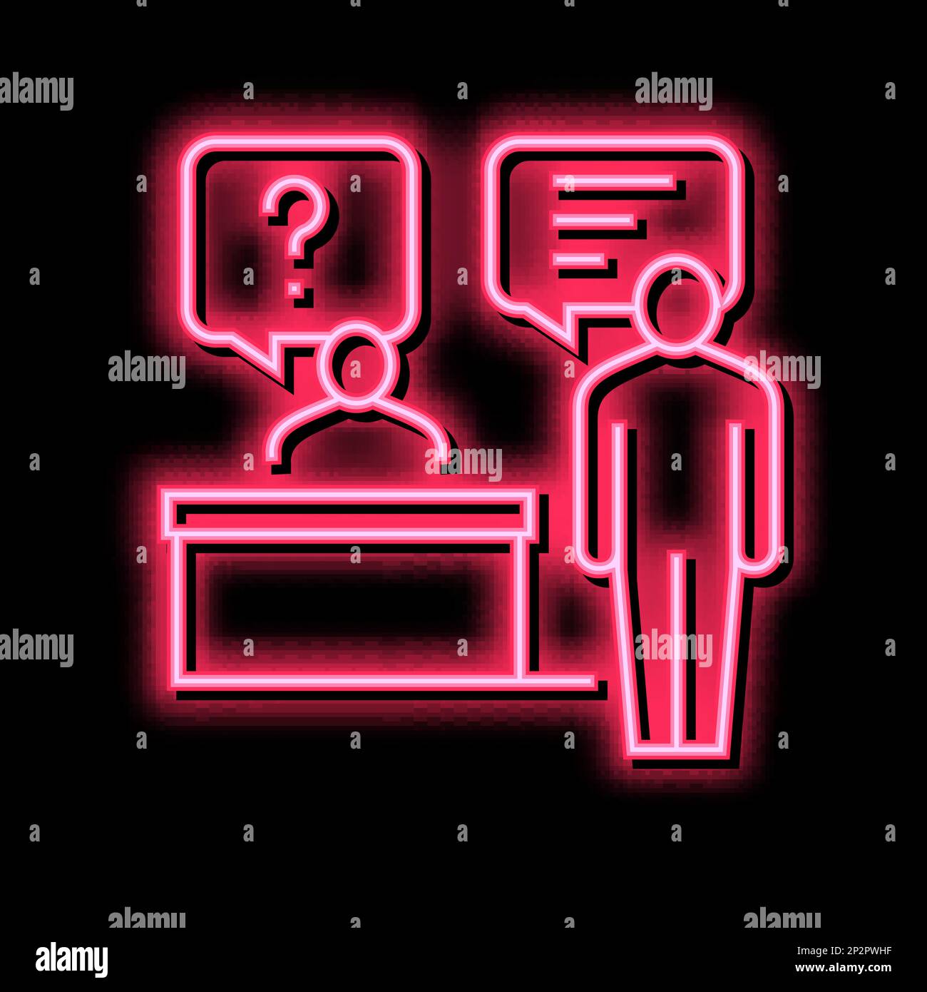 employee reporting boss color icon vector illustration Stock Vector ...