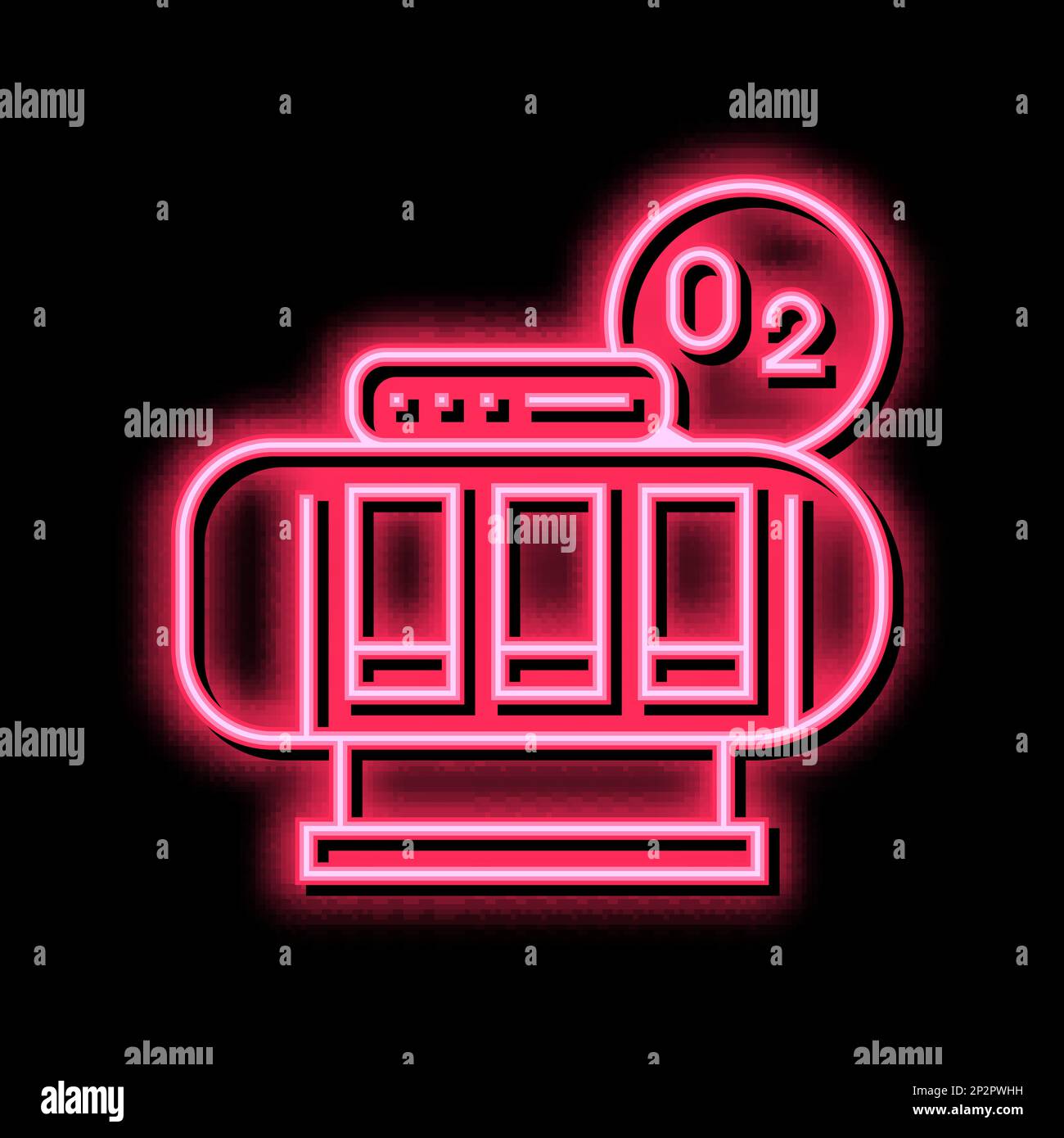 oxygen saturation chamber neon glow icon illustration Stock Vector ...