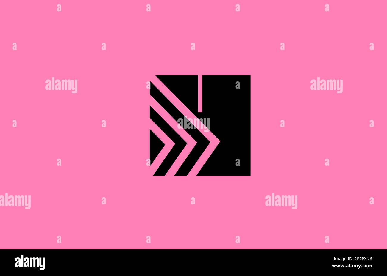 pink black H alphabet letter logo icon design with geometric lines ...