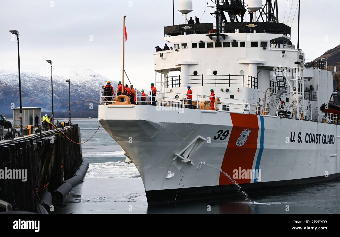 The crew of the Coast Guard Cutter Alex Haley returns to homeport at ...