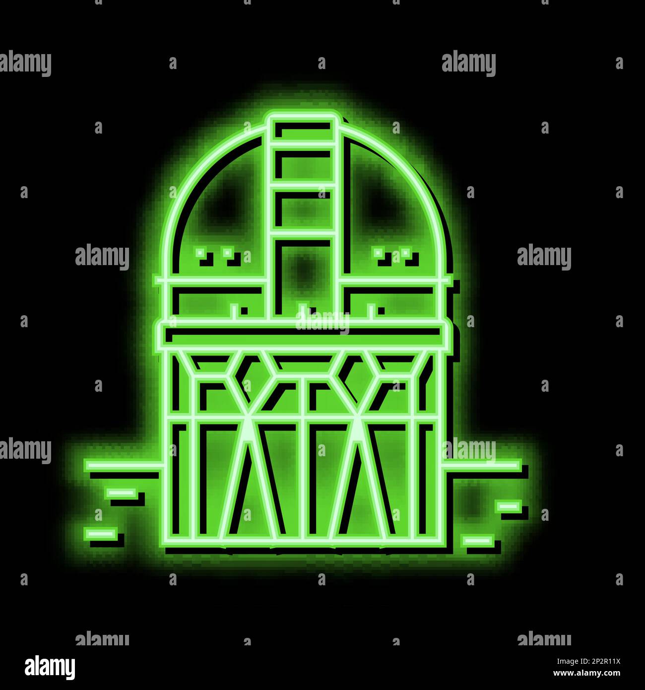 building planetarium neon glow icon illustration Stock Vector Image ...