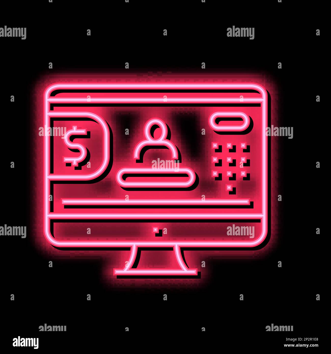 internet online banking neon glow icon illustration Stock Vector Image ...