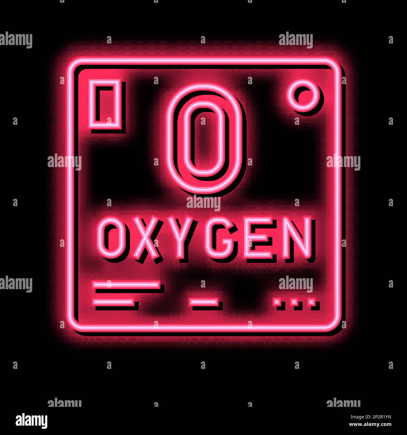chemical element oxygen 02 neon glow icon illustration Stock Vector Image & Art - Alamy