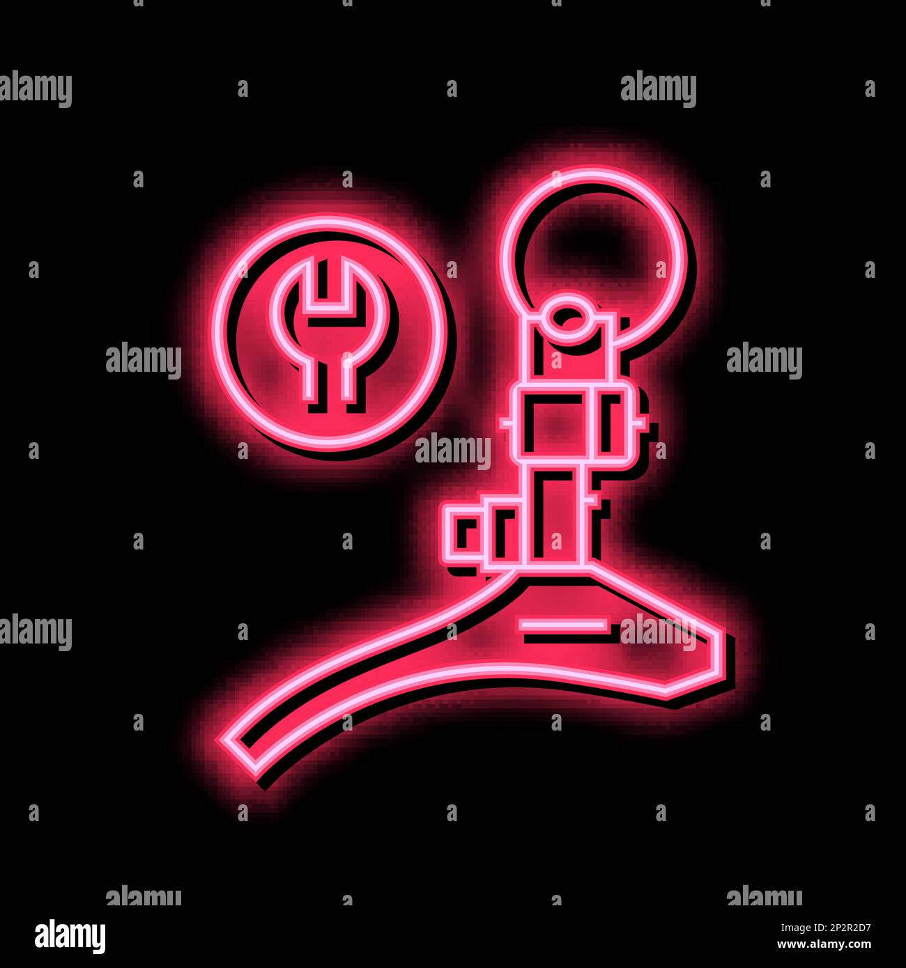 switch front adjustment and replacement neon glow icon illustration ...
