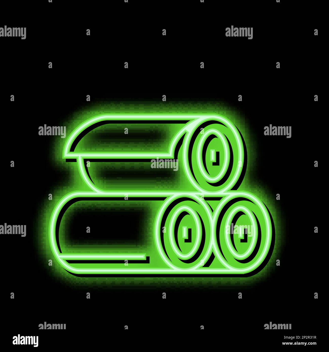 rolls of textile neon glow icon illustration Stock Vector Image & Art ...