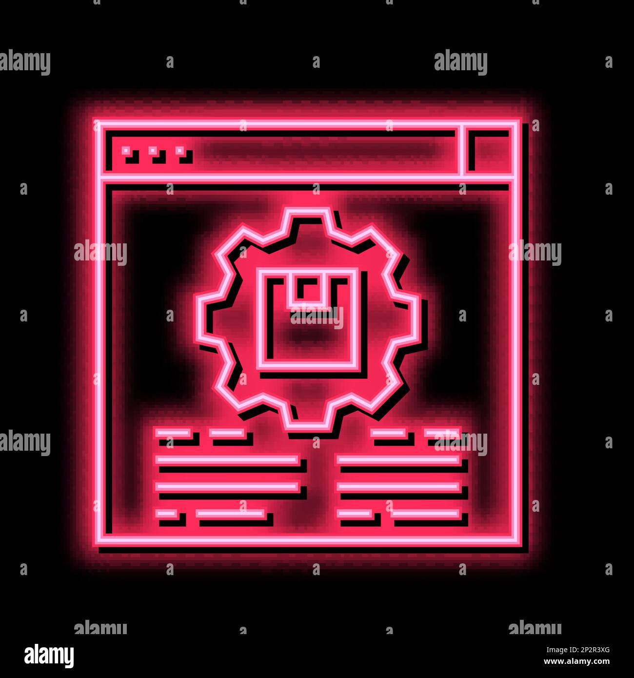 working process review neon glow icon illustration Stock Vector Image ...