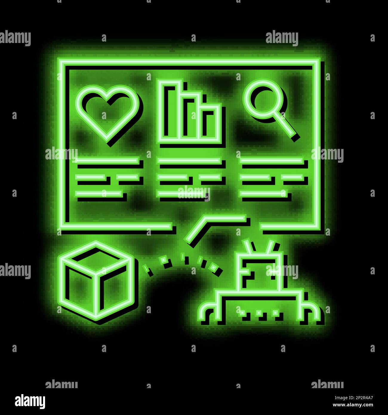 automatically analyzing ugc neon glow icon illustration Stock Vector Image & Art - Alamy