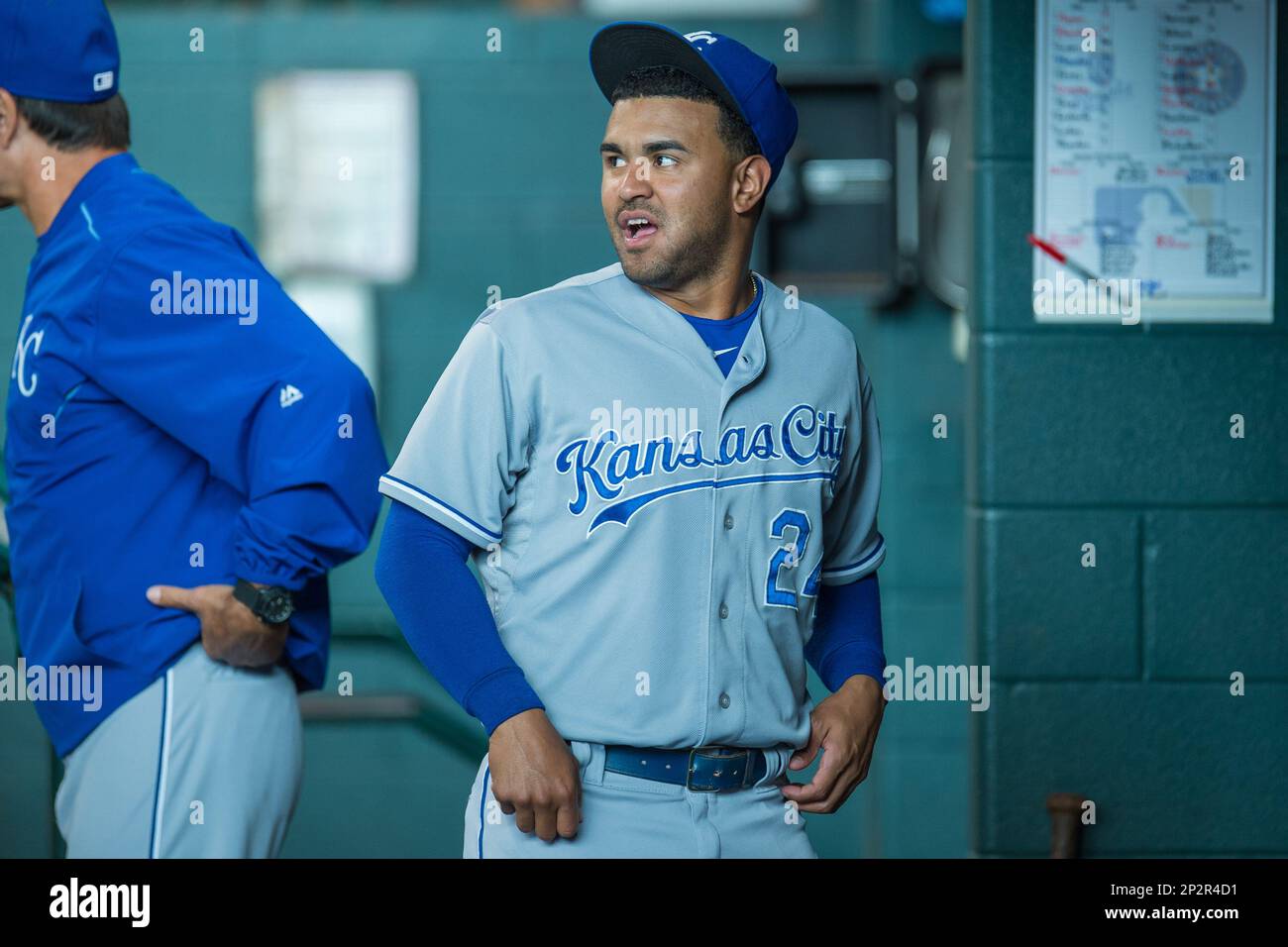 June 29, 2015: Kansas City Royals shortstop Christian Colon (24) stands ...