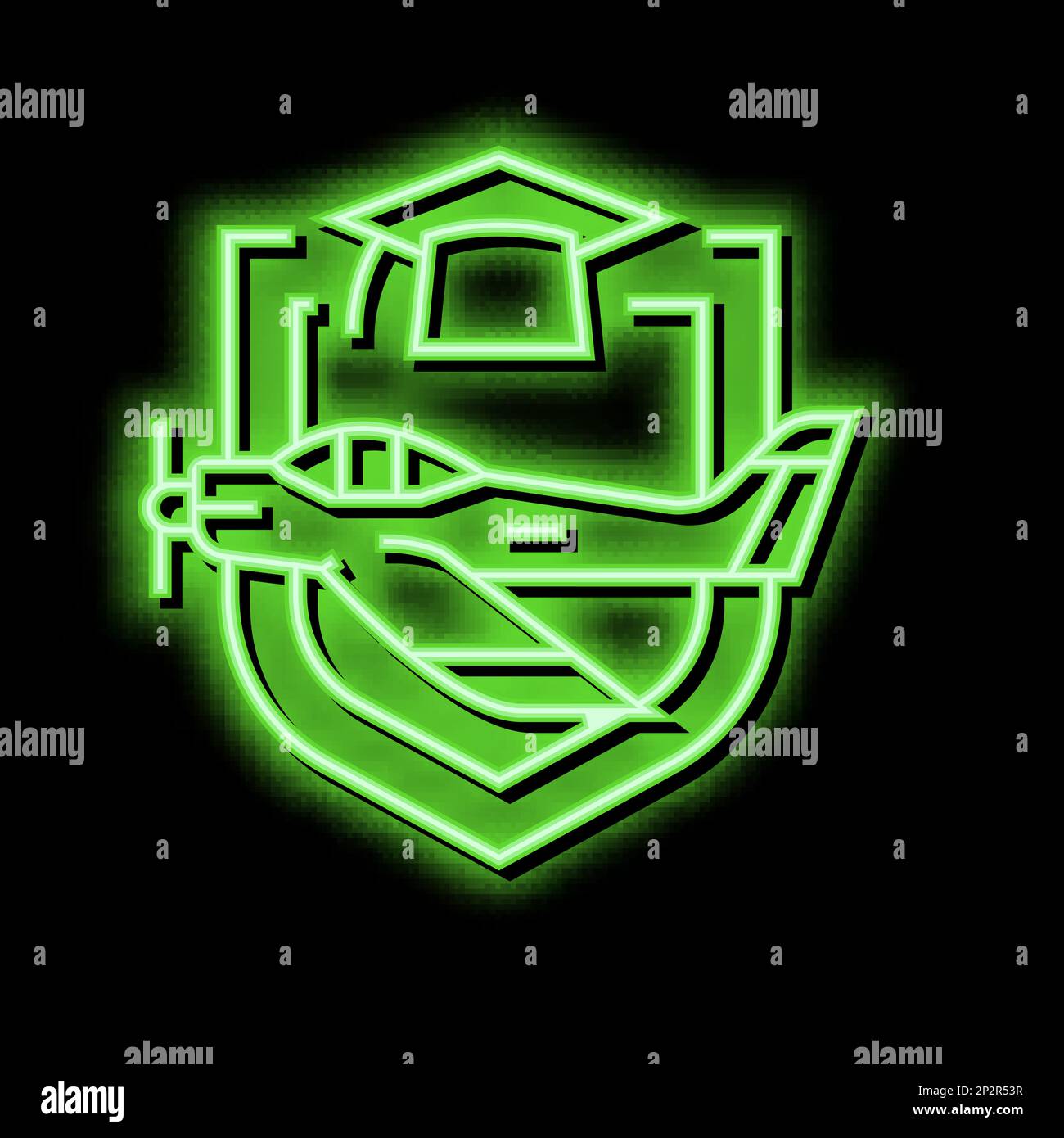 graduation flight school neon glow icon illustration Stock Vector Image ...