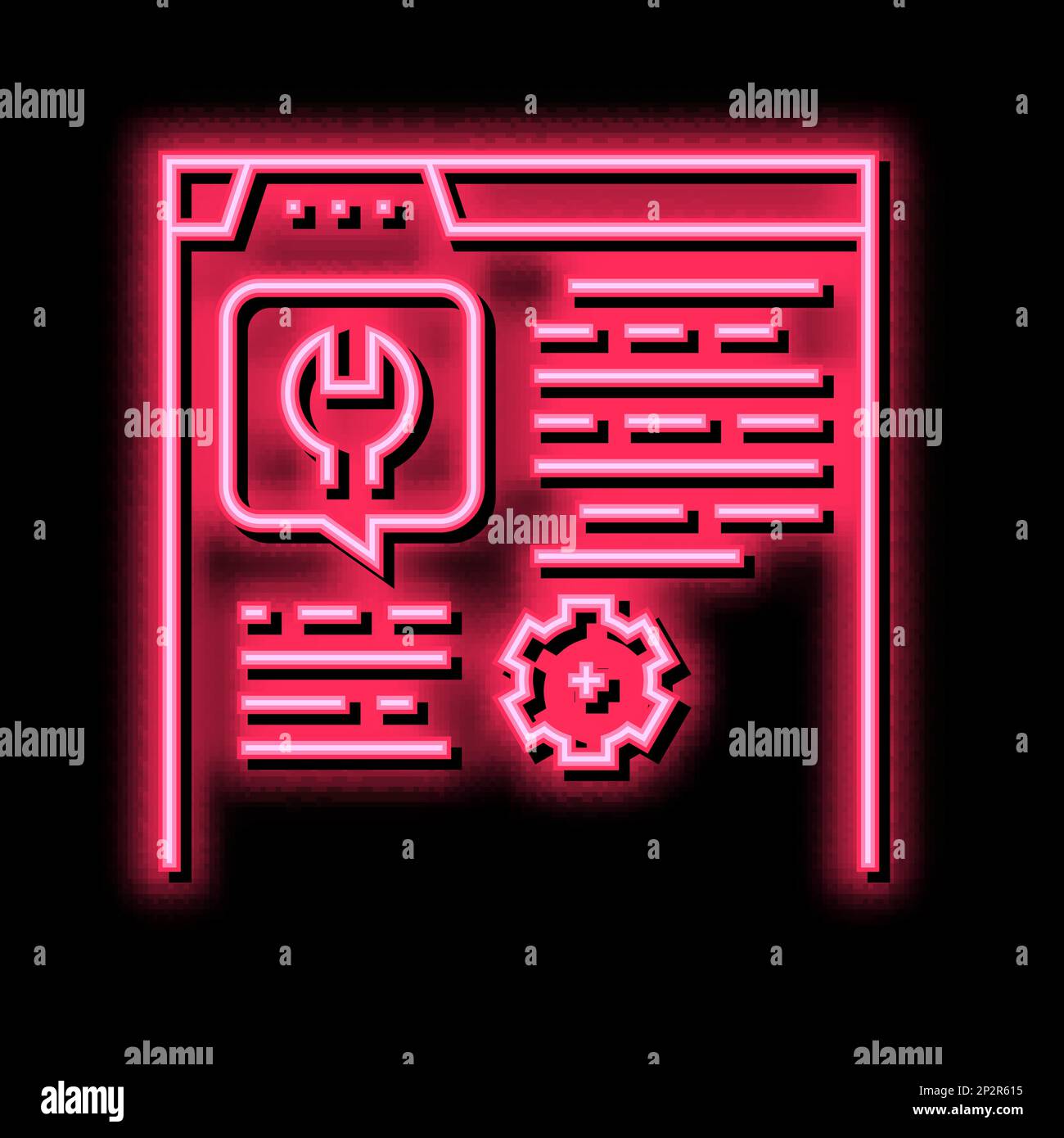 settings instruction neon glow icon illustration Stock Vector Image ...