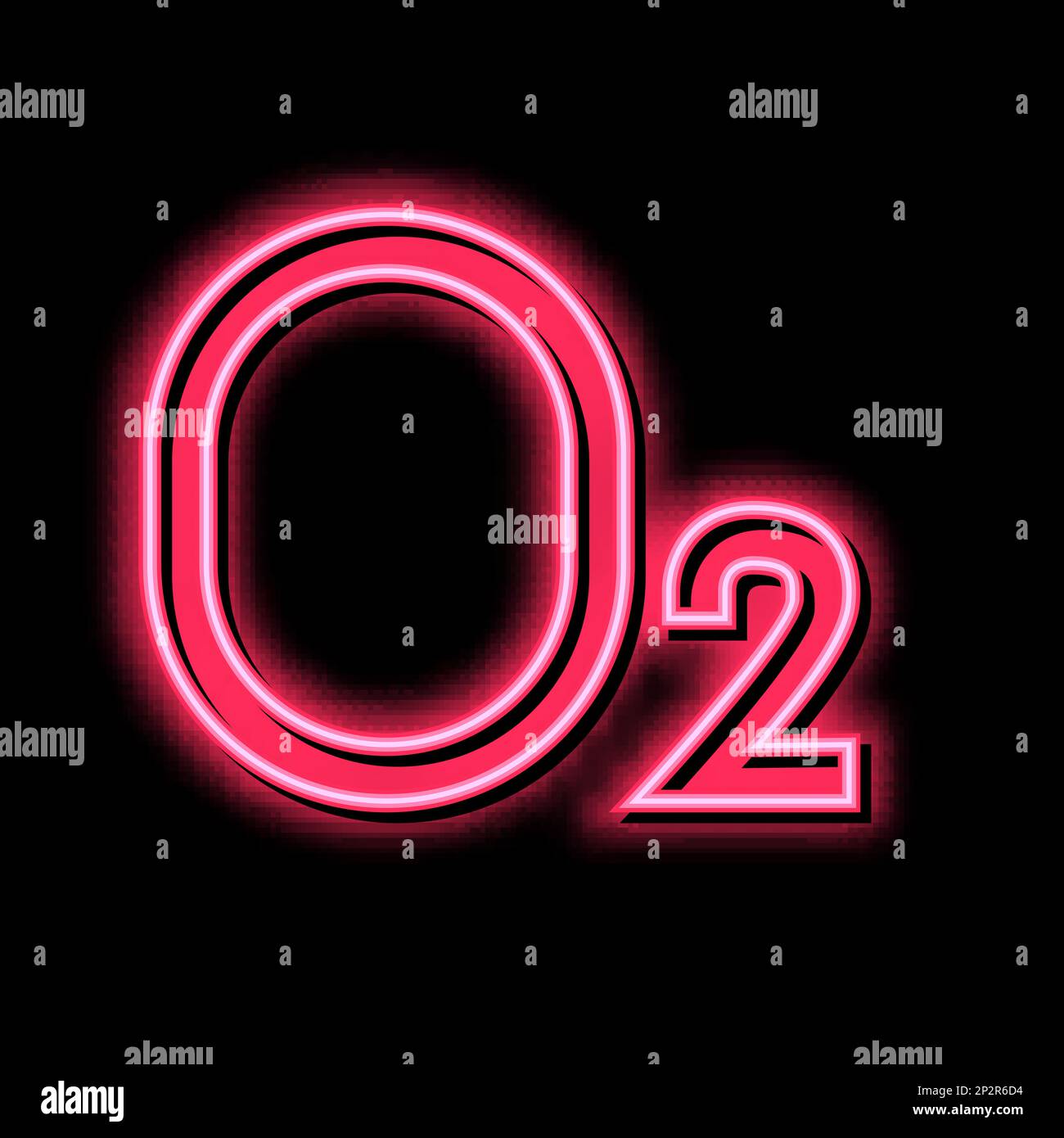 o2 oxygen neon glow icon illustration Stock Vector Image & Art - Alamy