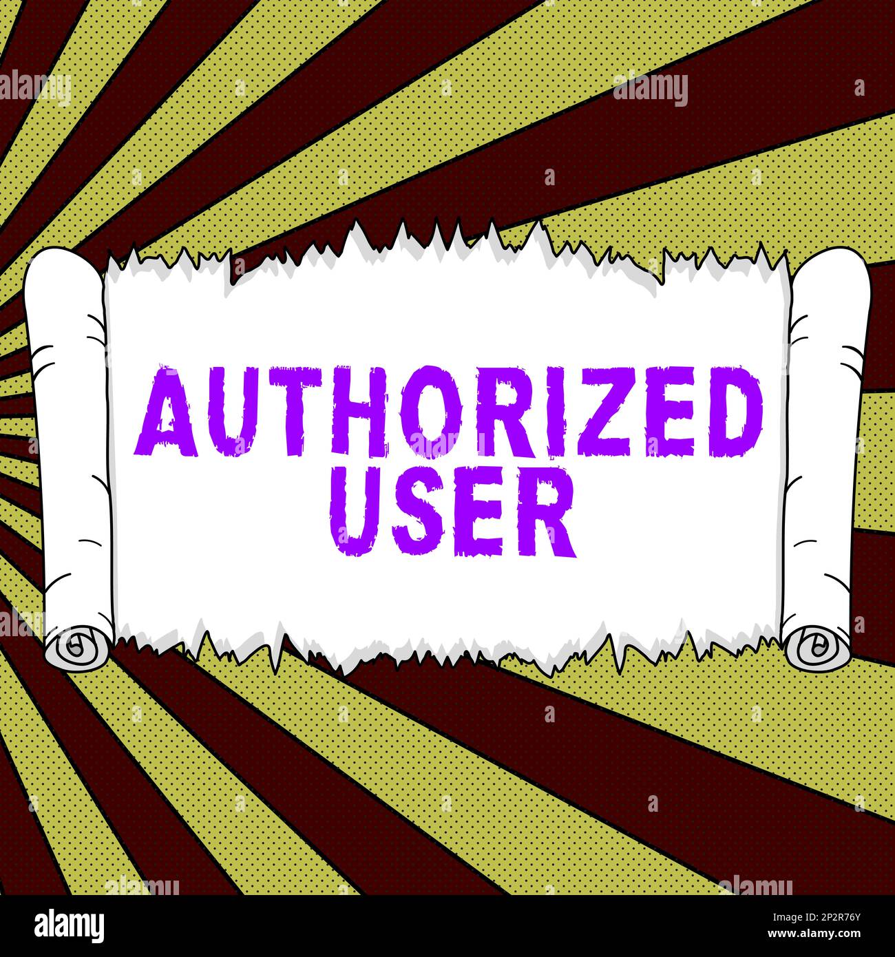 Writing displaying text Authorized User. Word Written on person granted ...