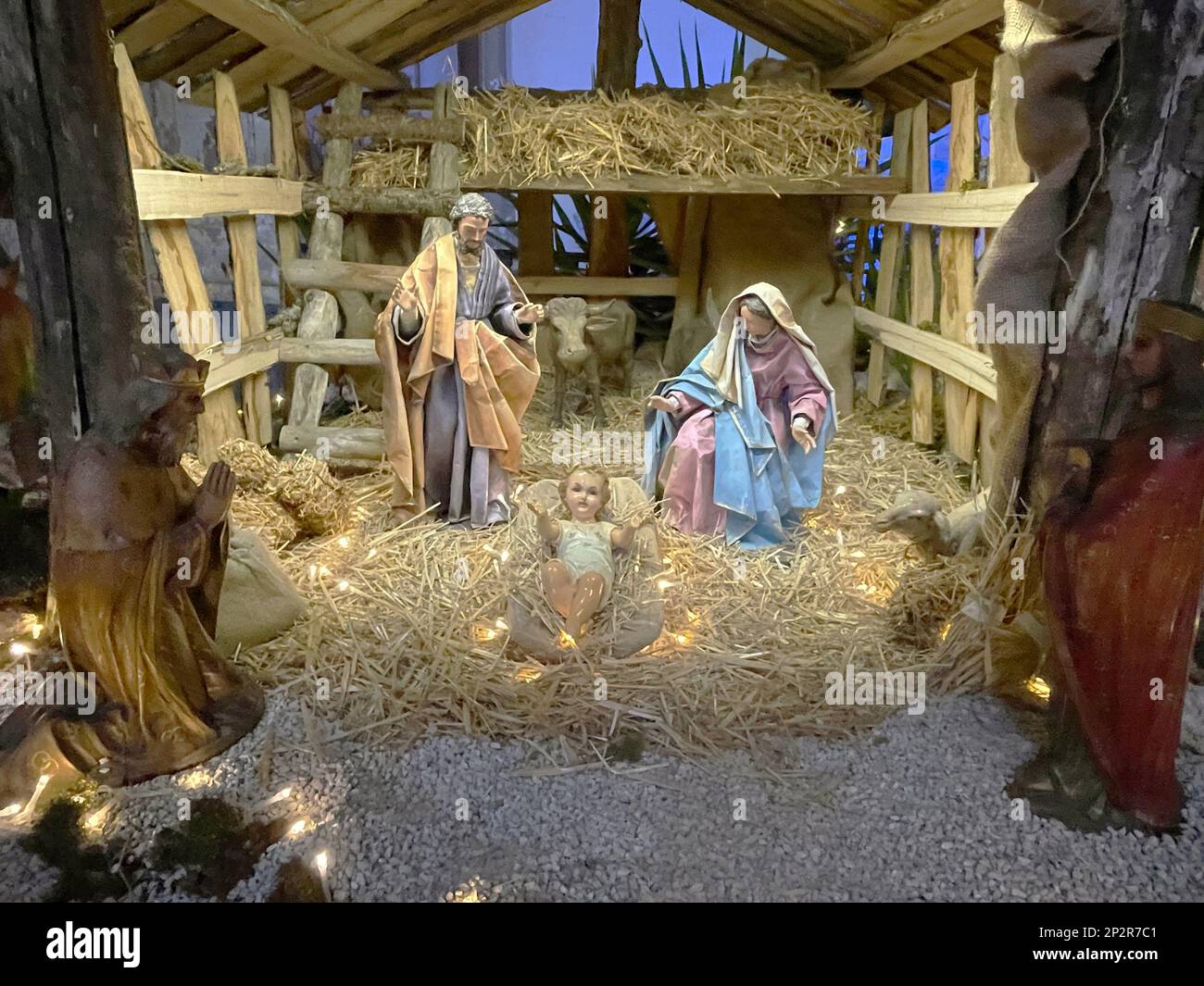 A Christmas Nativity scene in a church in Italy Stock Photo - Alamy