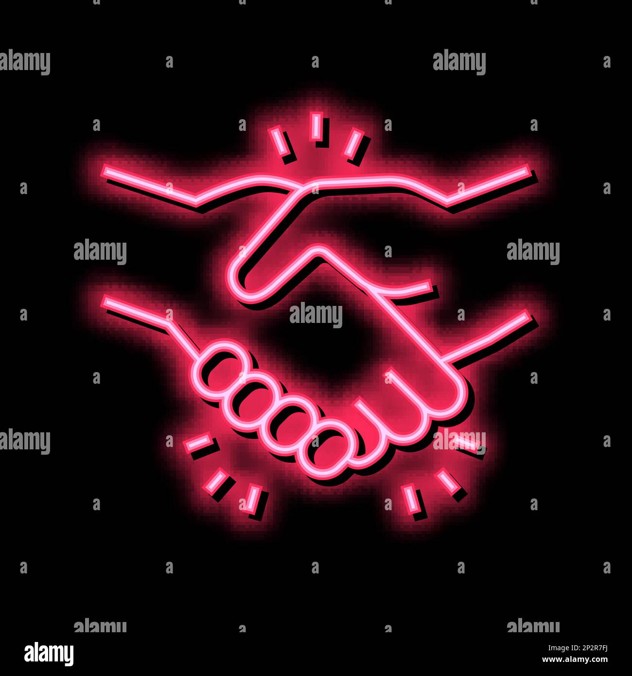 handshake greeting neon glow icon illustration Stock Vector Image & Art ...
