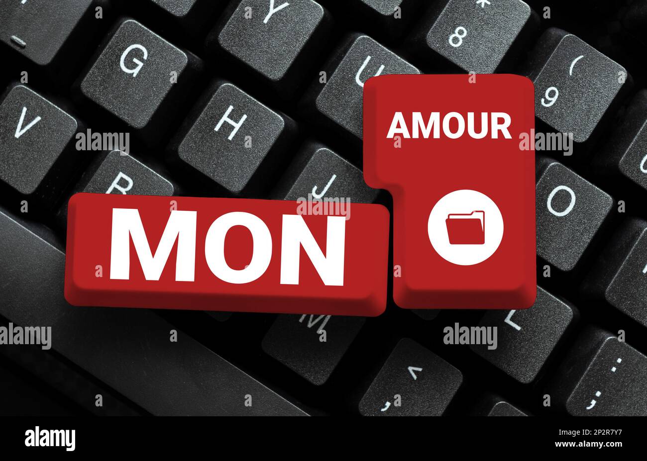 Text caption presenting Mon Amour. Business idea French name of lover ...