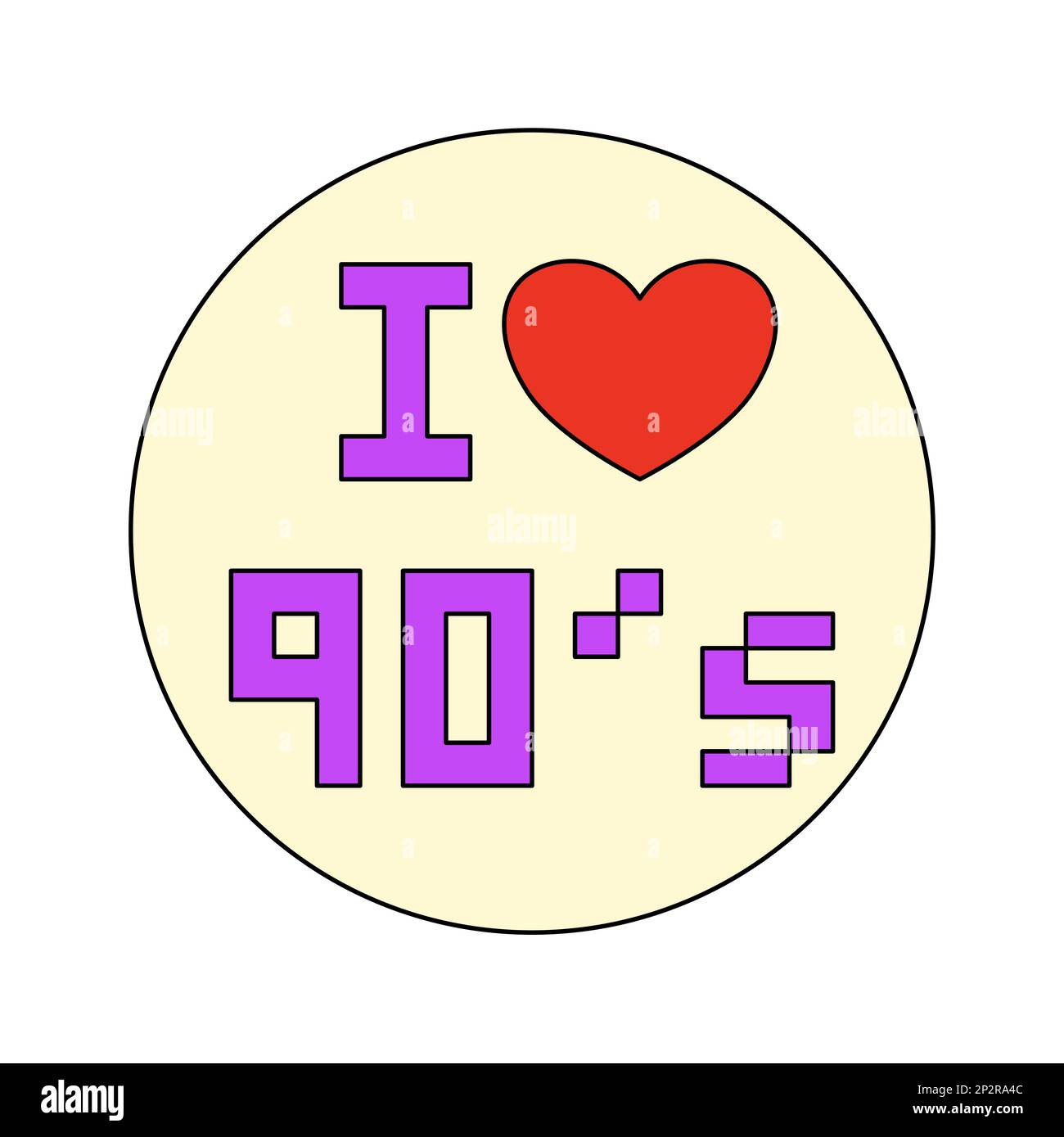 I love nineties 90s sticker, doodle style flat vector illustration Stock Vector Image & Art - Alamy