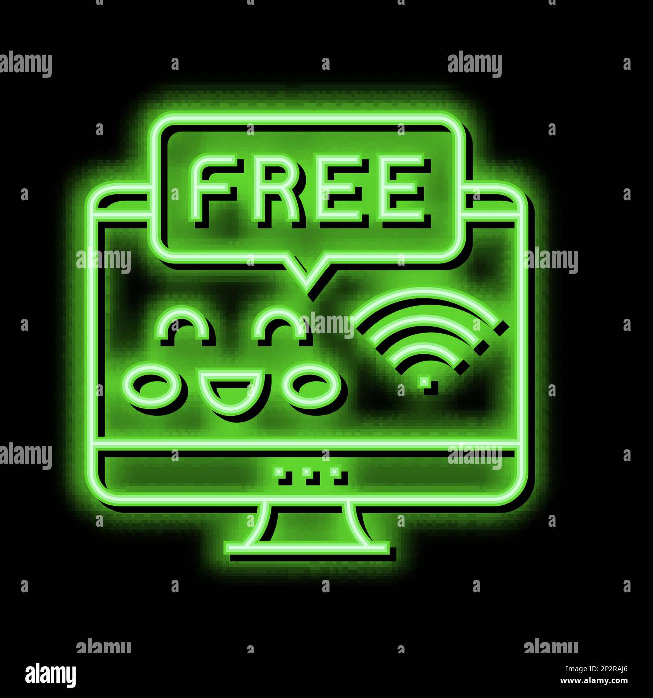 free internet in children library neon glow icon illustration Stock ...