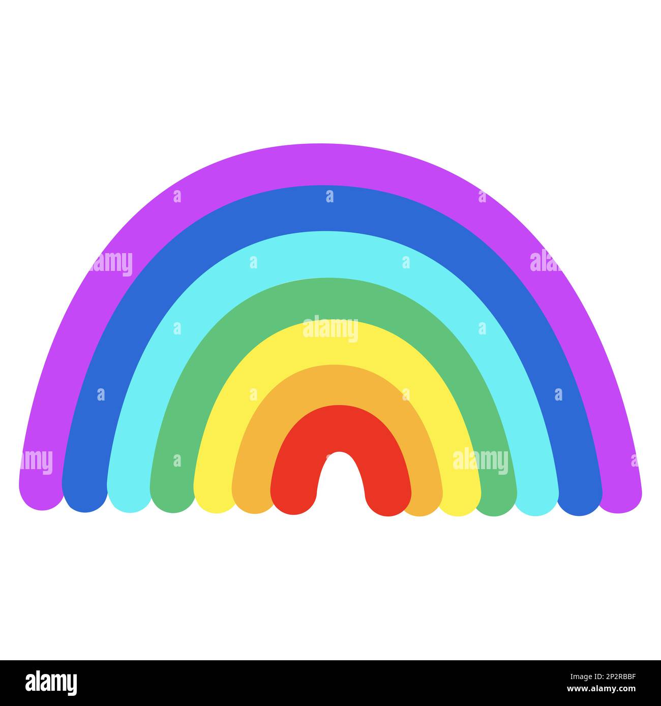 Colorful rainbow or color spectrum, doodle style flat vector ...