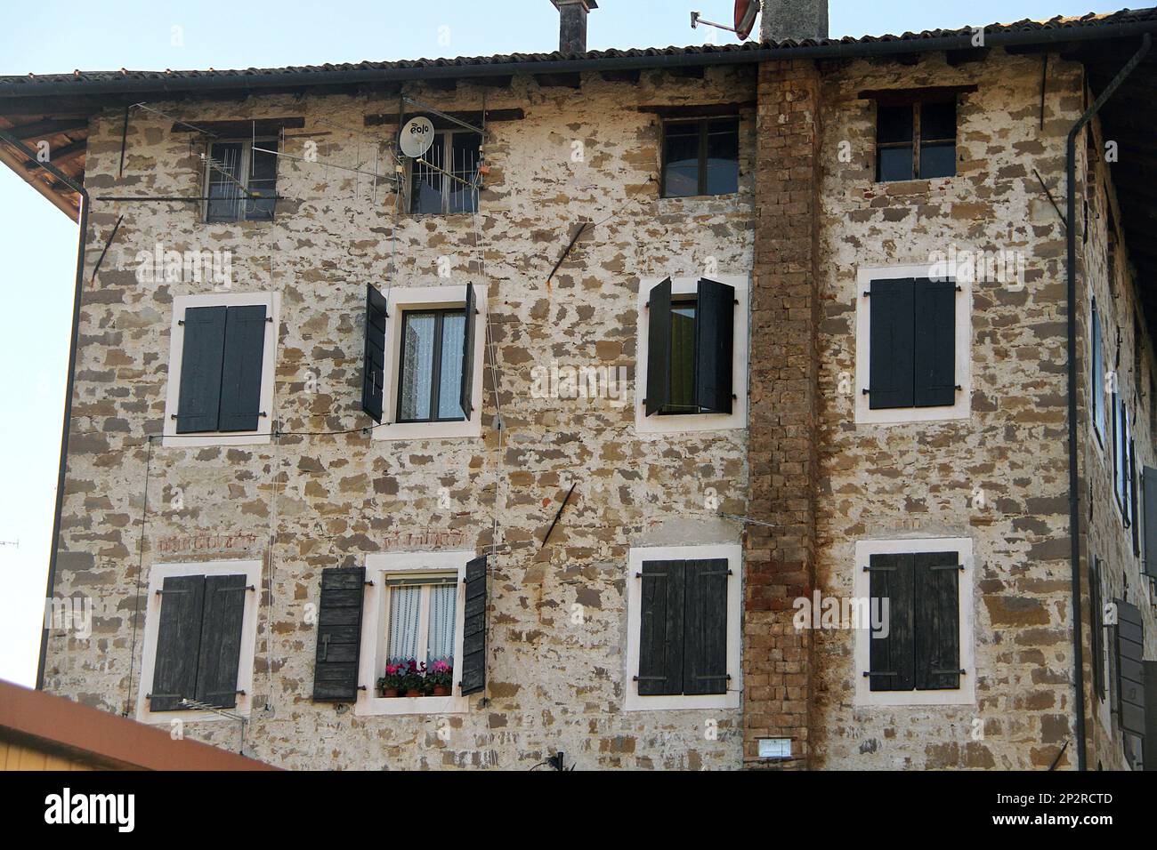 Stone houses in the picturesque town of Frisanco, Italy Stock Photo - Alamy