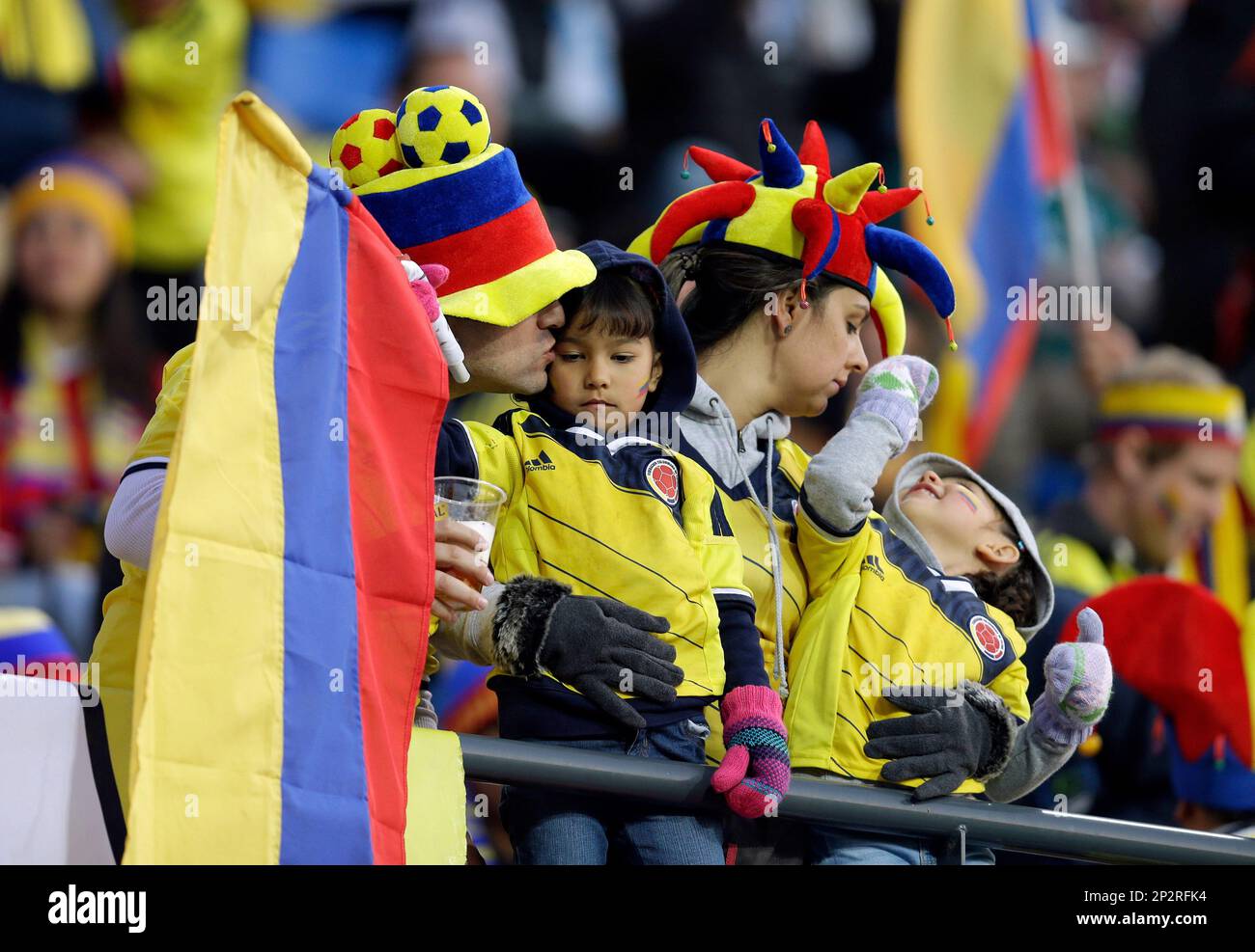 Colombia soccer fans wait for the start of a Copa America quarterfinal ...