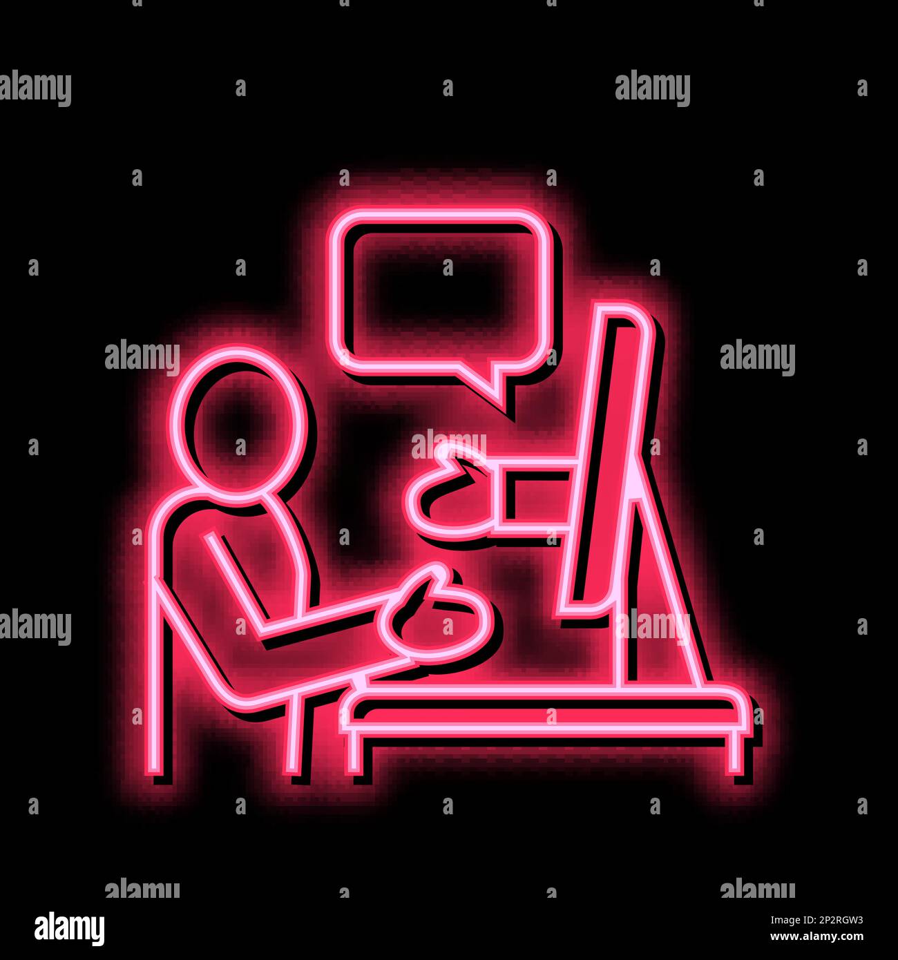 internet greeting and communication neon glow icon illustration Stock ...