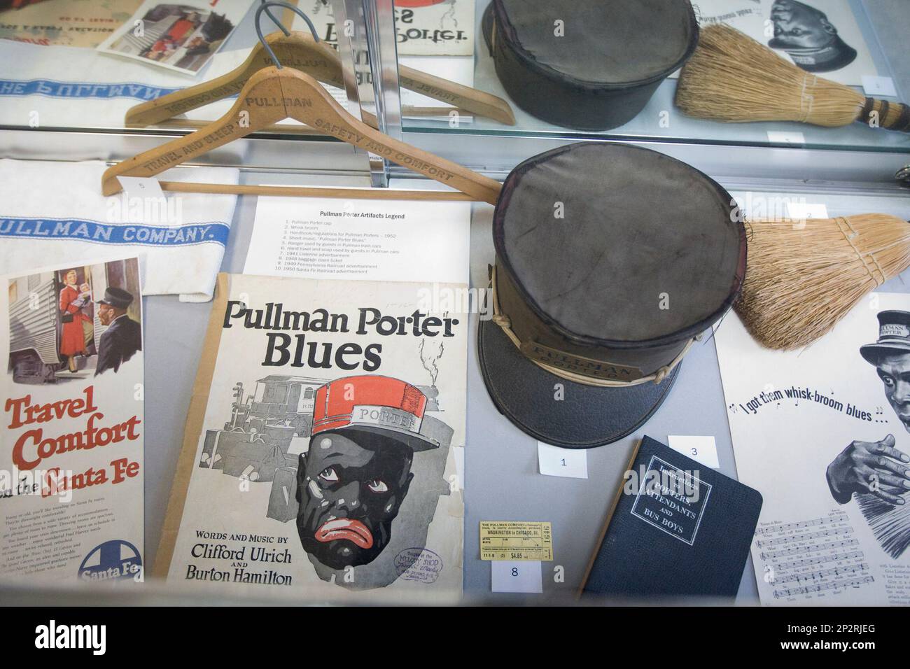 In this June 23, 2015 photo, a number of train artifacts and historic ...