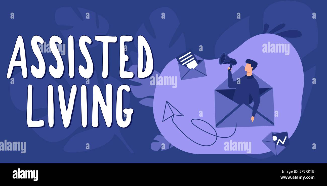 Handwriting text Assisted Living. Business concept long-term care ...