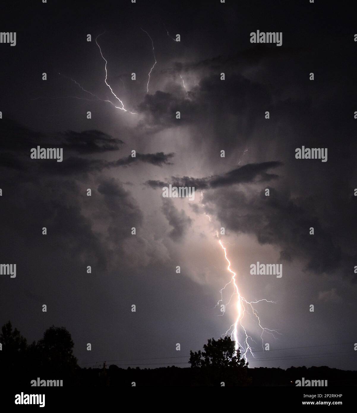 Lightning is seen from Vestavia Hills, Ala., a suburb of Birmingham ...