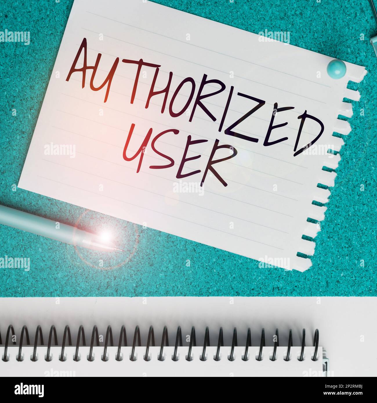 Conceptual caption Authorized User. Internet Concept person granted permission to manage access ...