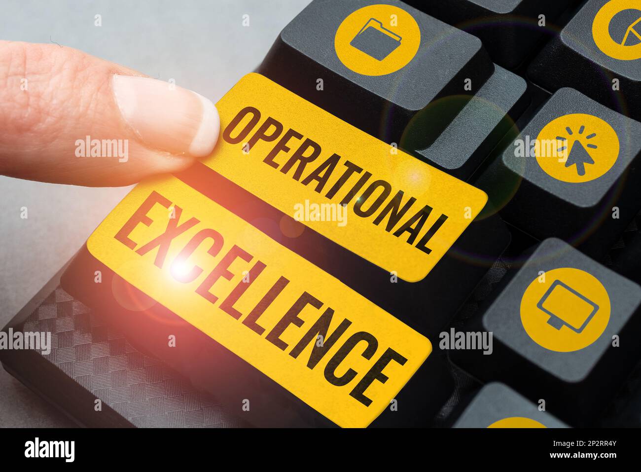 Text showing inspiration Operational Excellence. Business overview software that supports a ...