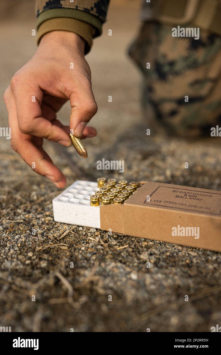 A U.S. Marine with III Marine Expeditionary Force Support Battalion ...