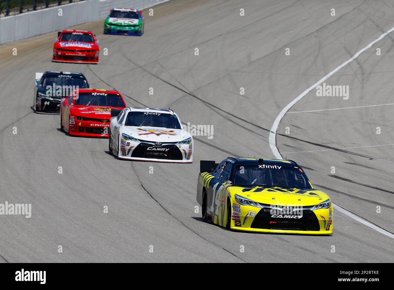 Cale Conley (14) and Cj Faison (26) during the NASCAR Xfinity Series ...