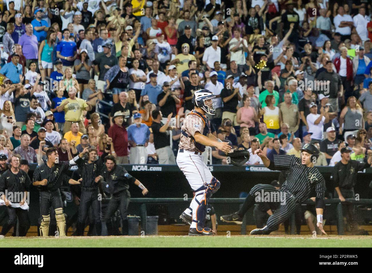 June 22, 2015: Vanderbilt Bryan Reynolds #20 slides into home plate ...